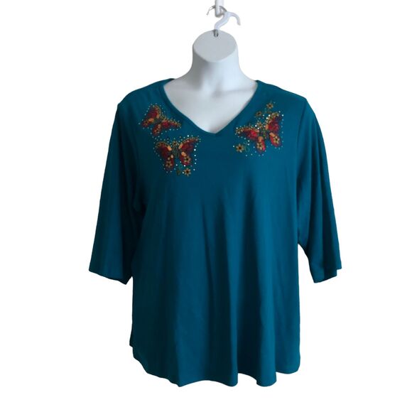 Quacker Factory | Tops | Quacker Factory Womens Top Tee Plus 3x ...